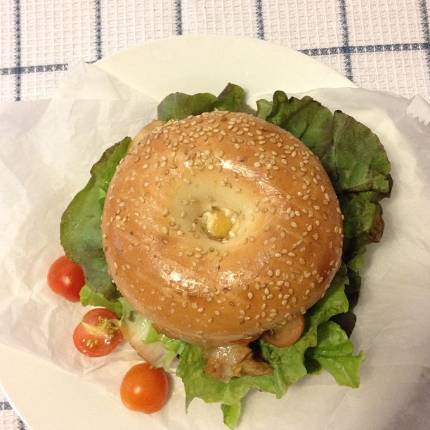 Poppin' kitchen: Teriyaki chicken bagel