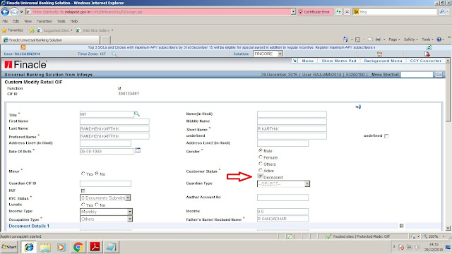 Claim closure procedure for any type of account in DOP Finacle ...