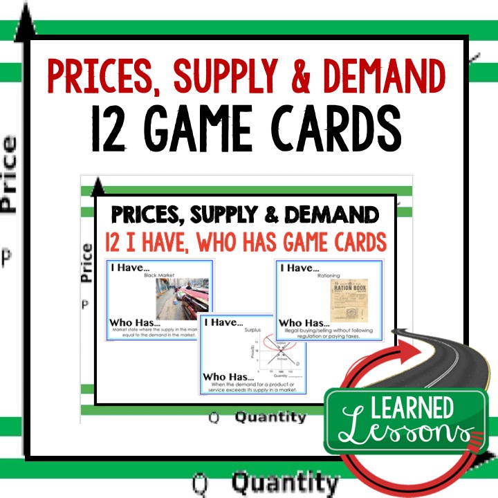 Economics, Free Enterprise Game Cards, Test Prep - Learned Lessons ...