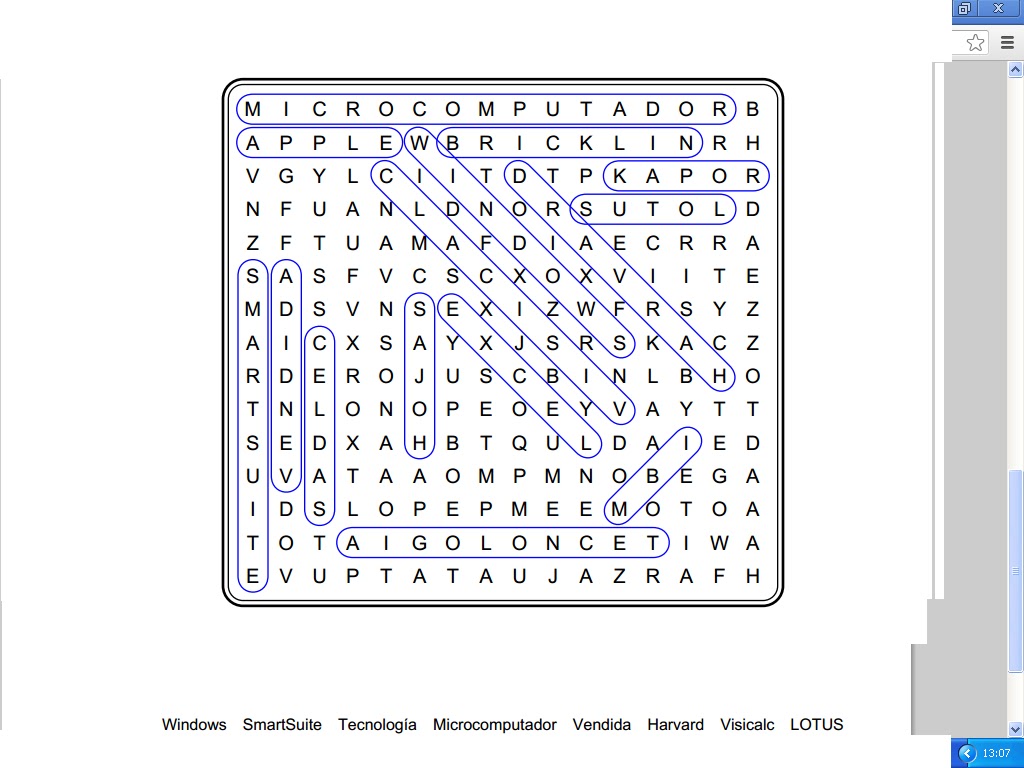 Apuntes de informatica: Sopa de letras