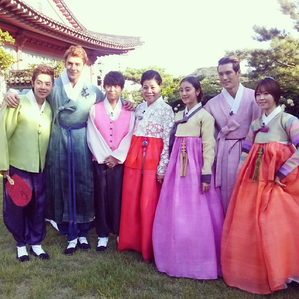 KPOP: Lim, Xander, Julien Kang and Tony pose together in Hanbok
