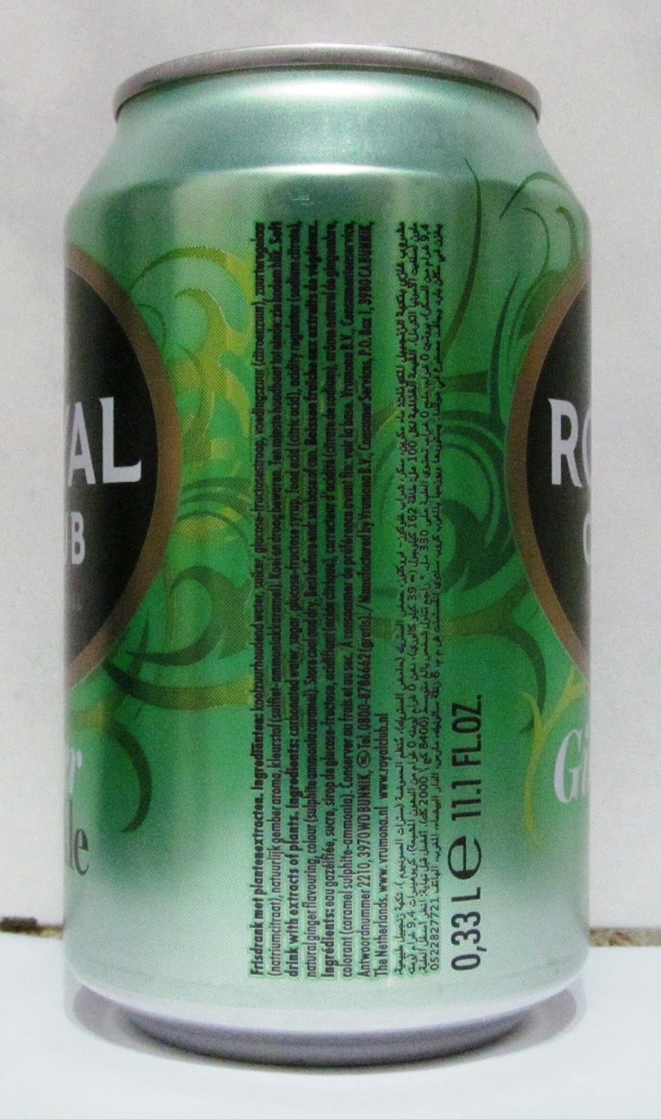 LATAS Y BOTELLAS COLECCIÓN: LATA ROYAL CLUB GINGER ALE 330 ML , ORIGEN HOLANDA 2018