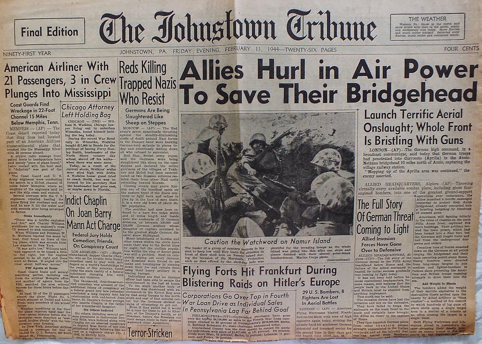 The Johnstown Tribune - WWII: February 11, 1944: Allies Hurl in Air ...