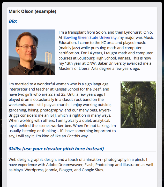 eRavens Blog: Make a Bio page!