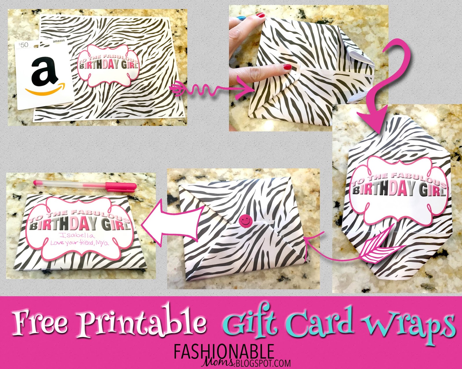 My Fashionable Designs: Free Printable: Gift Card Wraps - 8 designs