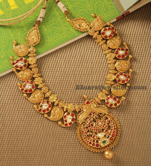 Antique Mango Necklace by Manubhai Jewellers - Jewellery Designs