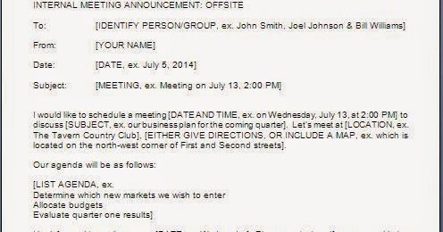 Internal Meeting Announcement Template