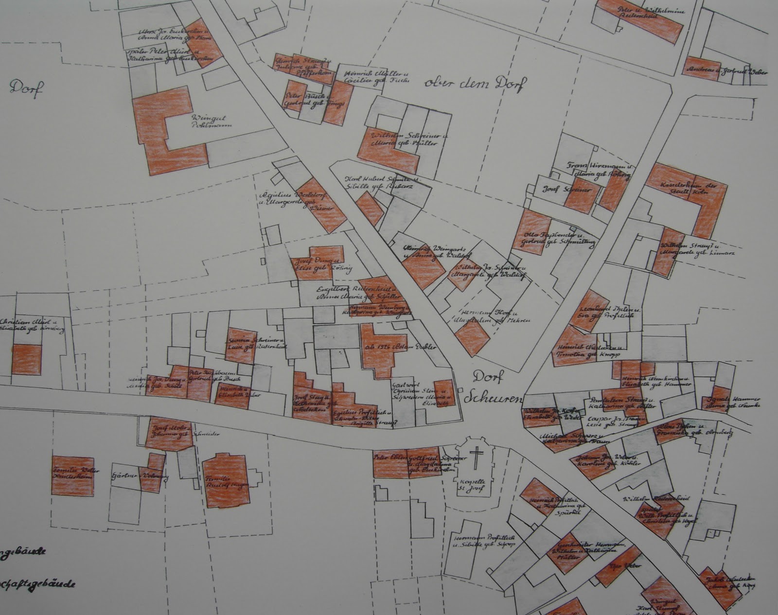 Weinkultur Unkel und Scheuren: Überblick Scheuren und seine Häuser