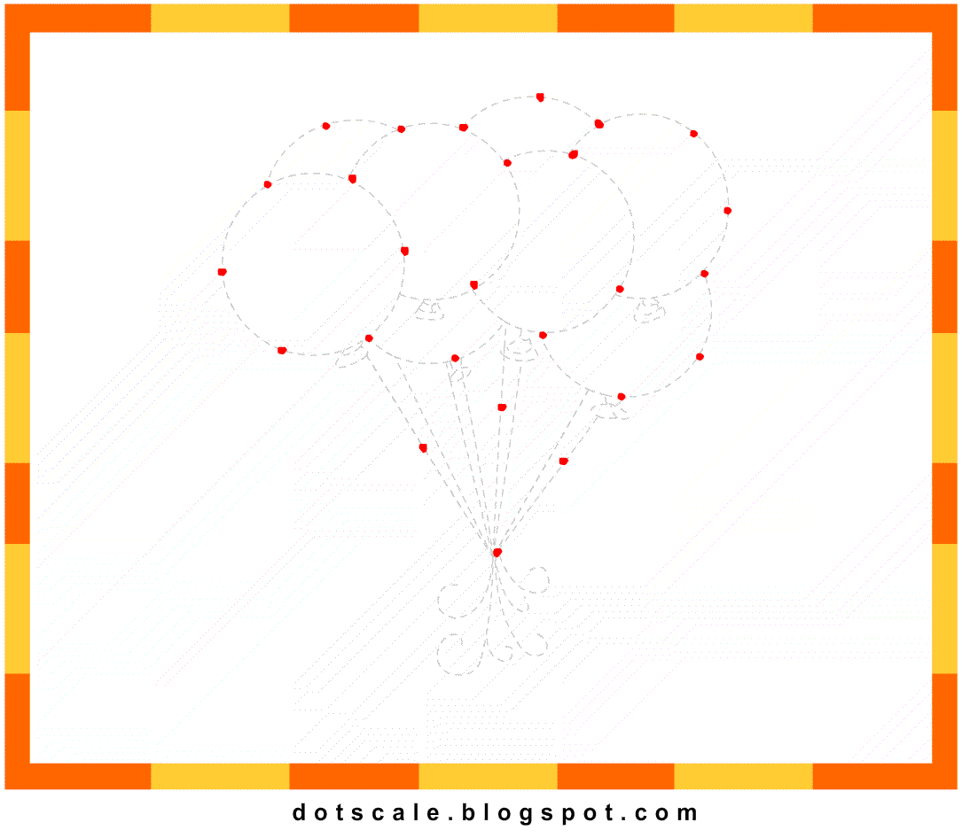 Kids Printable Dot to Dot Free: Balloons Dot to dot