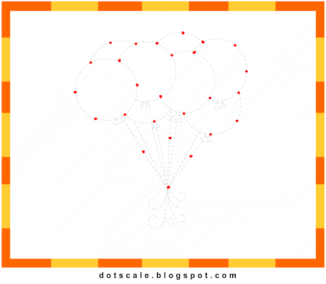 Kids Printable Dot to Dot Free: Balloons Dot to dot