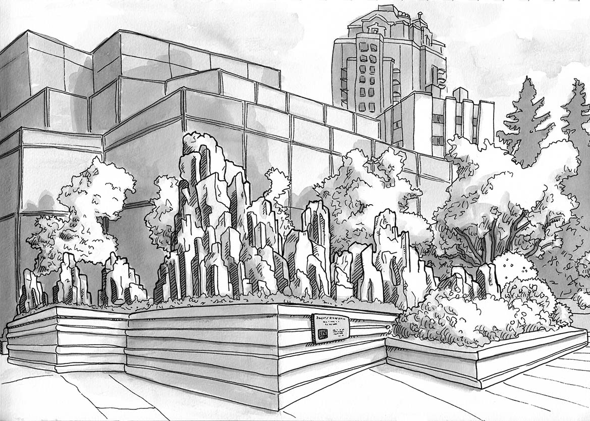 Urban Sketchers Seattle: Up On The Roof