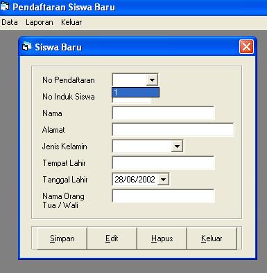 Blog Visual Basic: Pendaftaran Siswa Baru