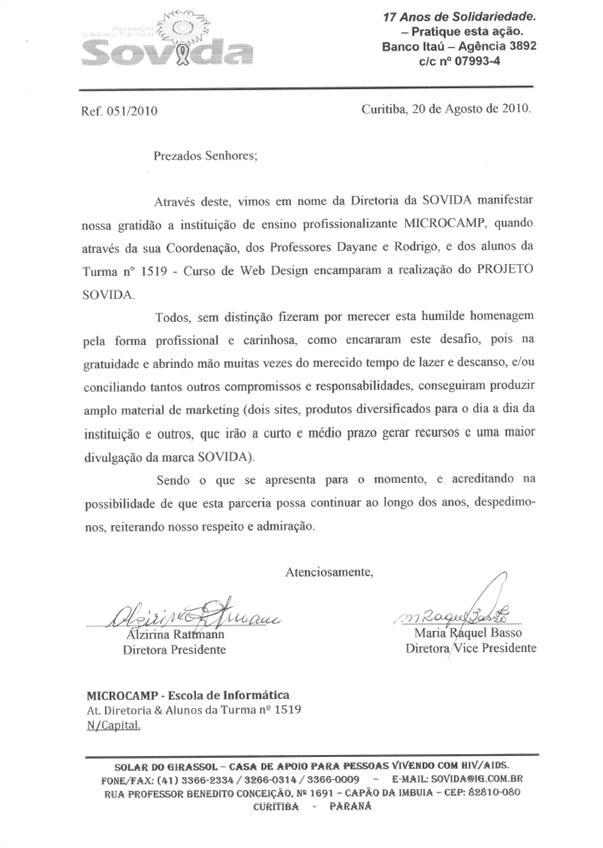 Modelos Carta De Agradecimento Profissional