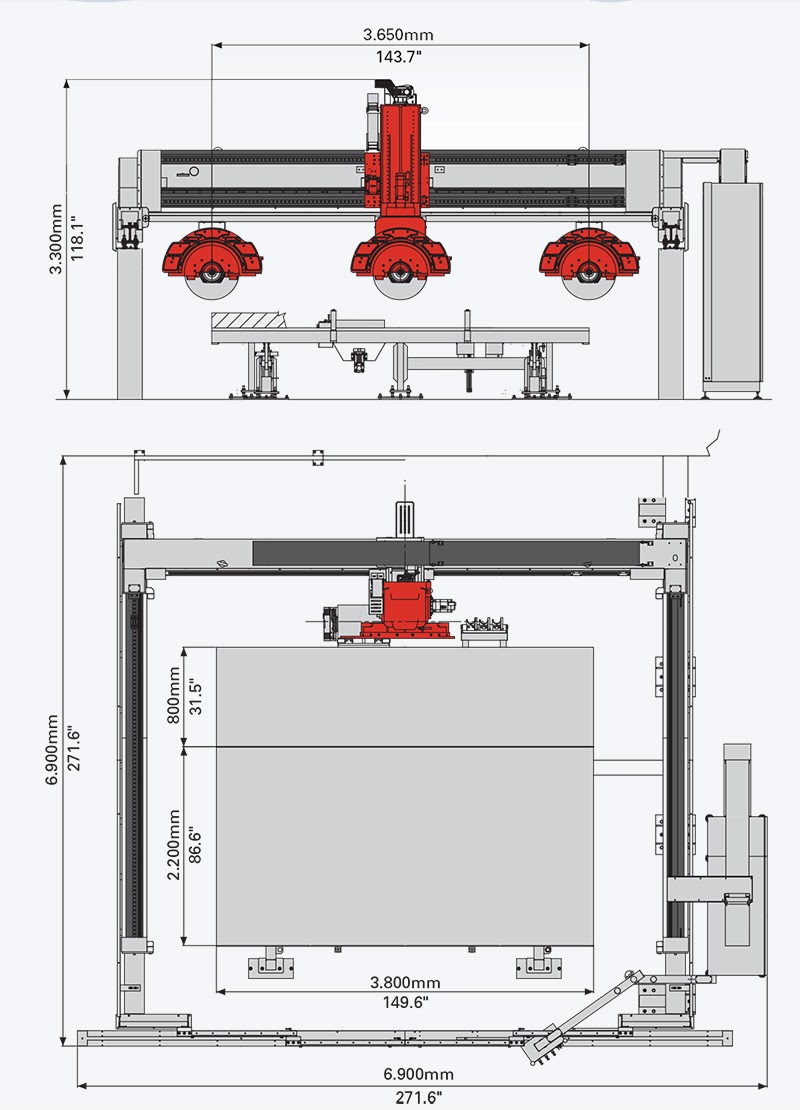 Breton Smart-Cut 550 OPTIMA - 5 axis CNC bridge saw with built-in ...