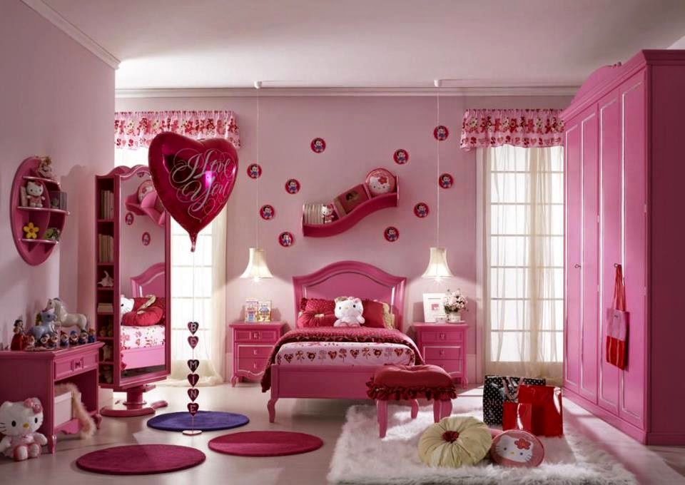 California Bedroom Interior Design Ideas with Cute Hello Kitty Theme ...