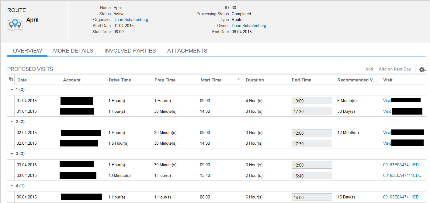 SAP Cloud for Customer (REX) – Routes – Acorel