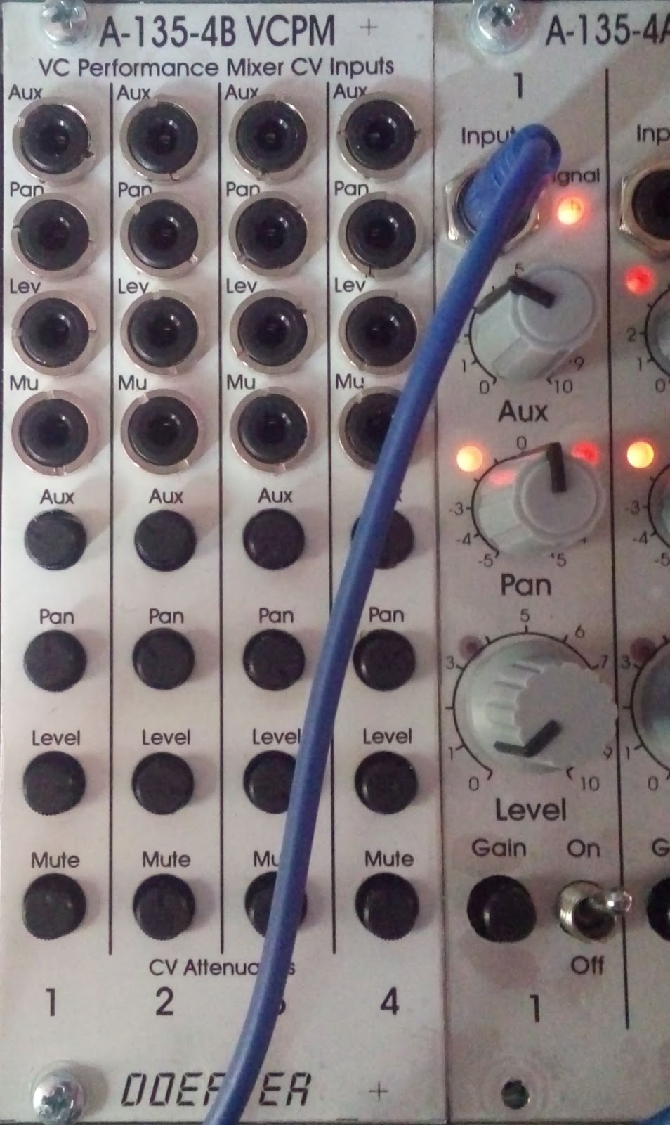 PatchPierre.Net: Doepfer A-135-4A/B/C Voltage Controlled Performance Mixer Modules Announced