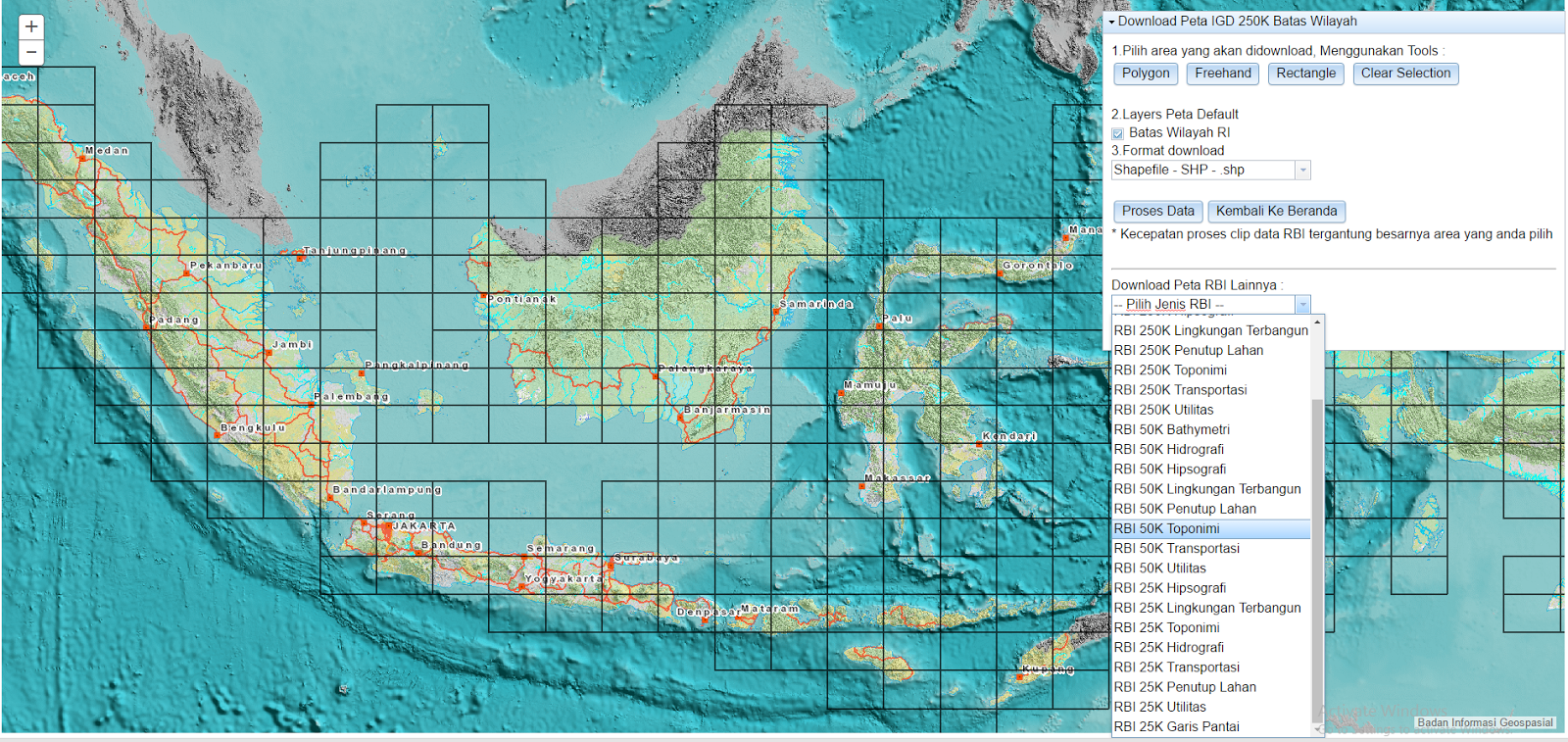 Download Peta RBI dari BIG (Bakosurtanal) - Cara Lain | Share to The World