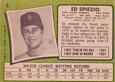 Topps 1971: no. 6 - ed spiezio