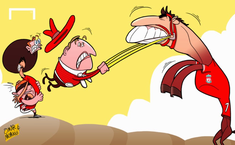 Omar Momani cartoons: Suarez 'champing at the bit' to make Liverpool return