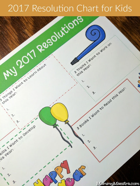Mommy Maestra: Bilingual 2017 Resolution Chart for Kids