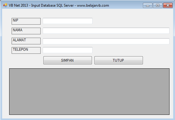 Cara Input Database SQL Server VB Net 2013 - Sinau Outodidak Cara Input Database SQL Server VB Net 2013 - Sinau Outodidak