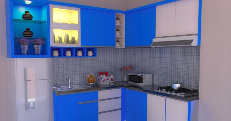 Contoh kitchen set warna biru modern, kitchen set kediri, kitchen set ...