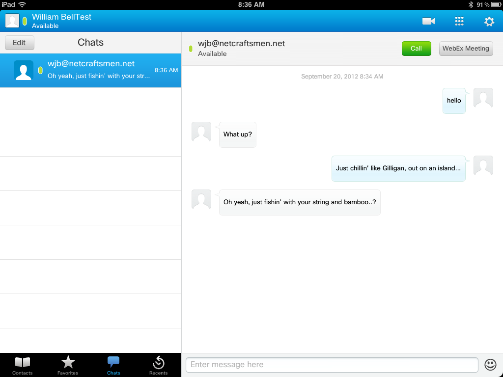 Unified Communications Guerrilla: Cisco Jabber for iPad Pt 2 Individual ...