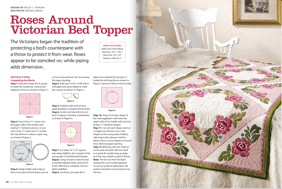 Morning Glory Designs: Roses Bed Runner pattern in print!