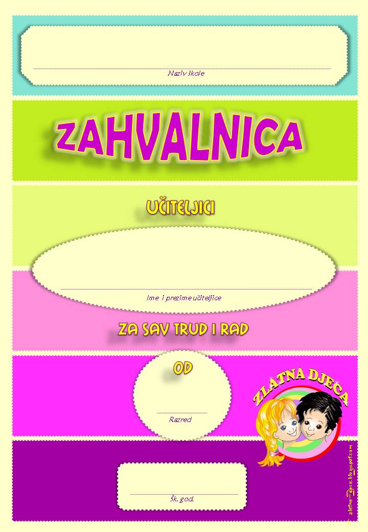 Zlatna djeca: Zahvalnice učiteljima i vjeroučiteljima