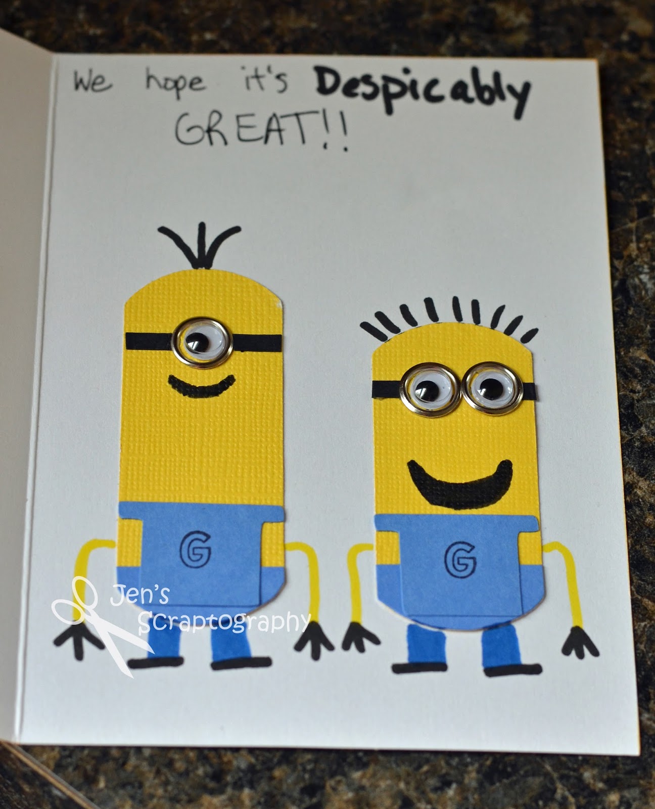 Jen's Scraptography: Despicable Me Minion Birthday Card
