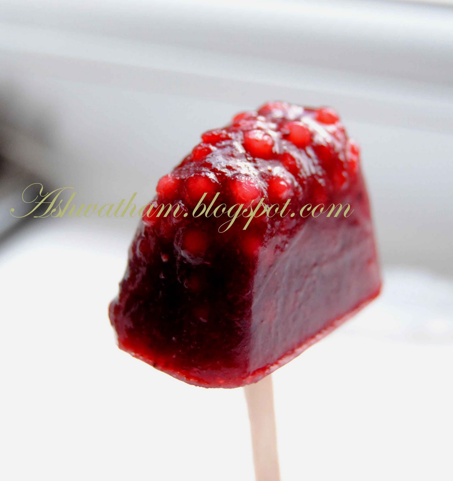 Ashwatham: Rasberry lollies with Sago
