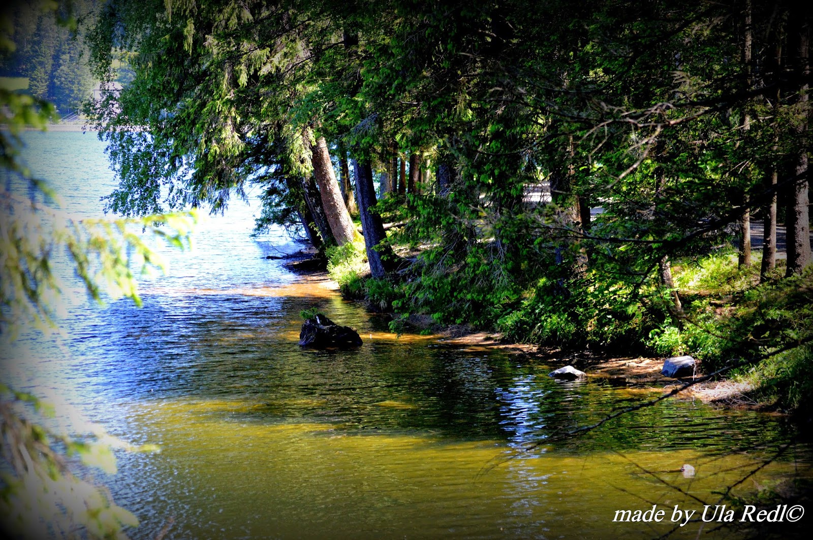 Sunshine and family: Packer Stausee