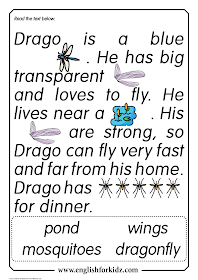 English for Kids Step by Step: Reading Comprehension Worksheets: Drago ...