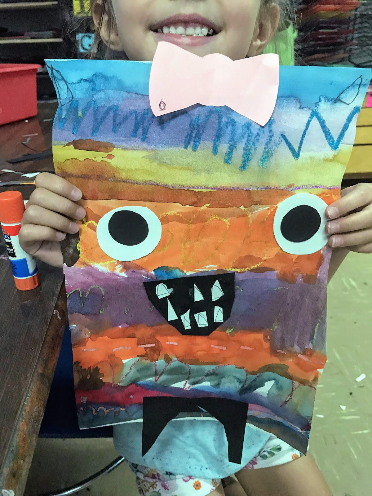 Elements of the Art Room: Kindergarten Line Painting Monsters