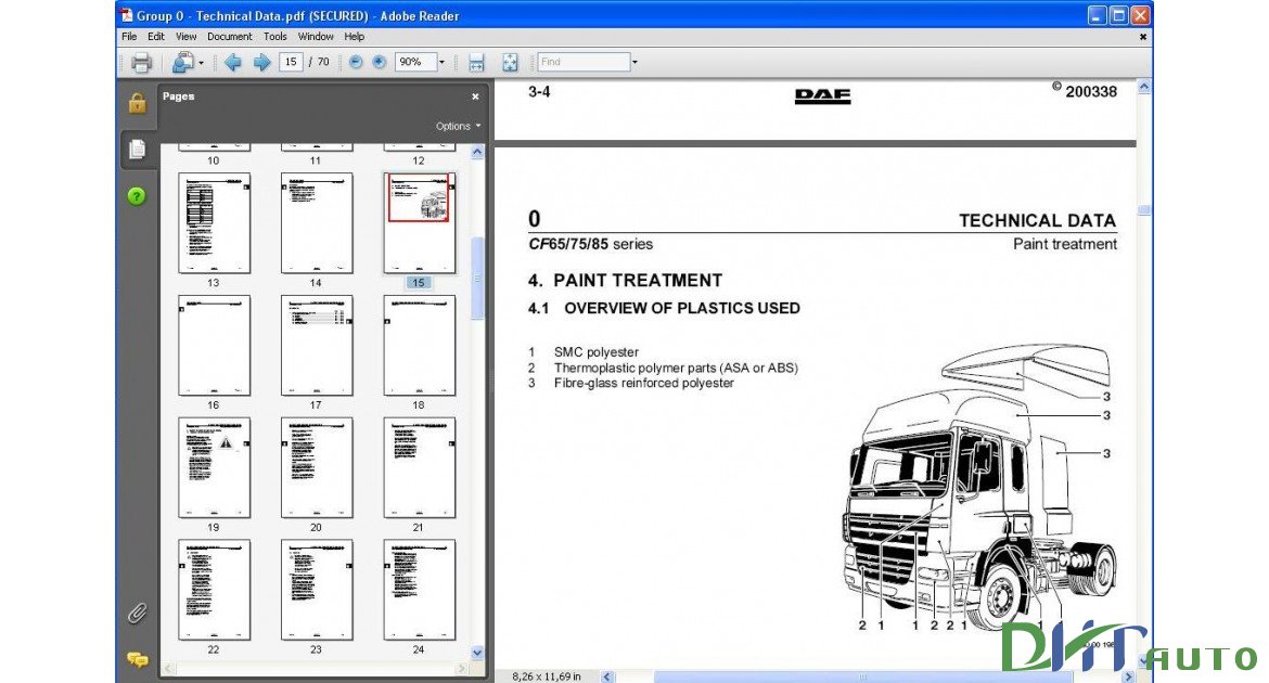 automotive repair: DAF CF65, CF75, CF85 WORKSHOP MANUAL