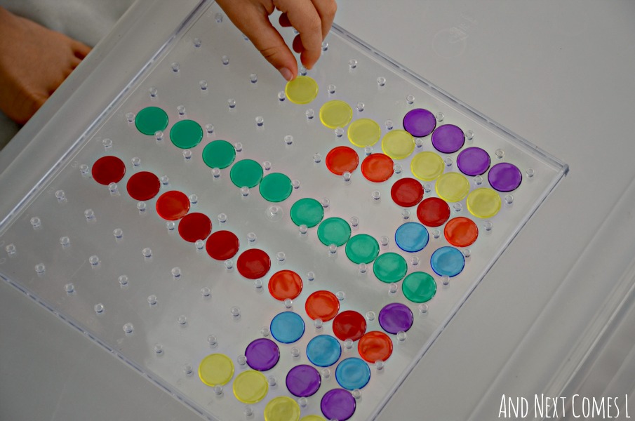 Pattern Activity for Preschool Using a Clear Geoboard | And Next Comes ...
