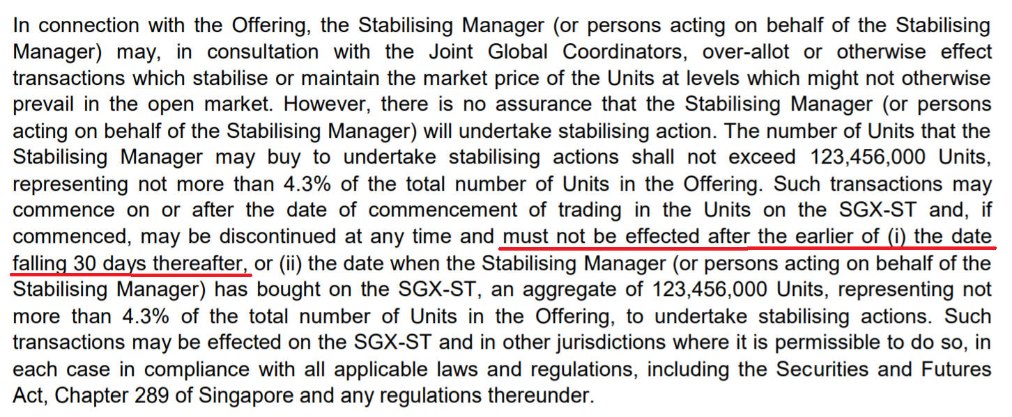 NETLINK TRUST STABILISATION PURCHASES