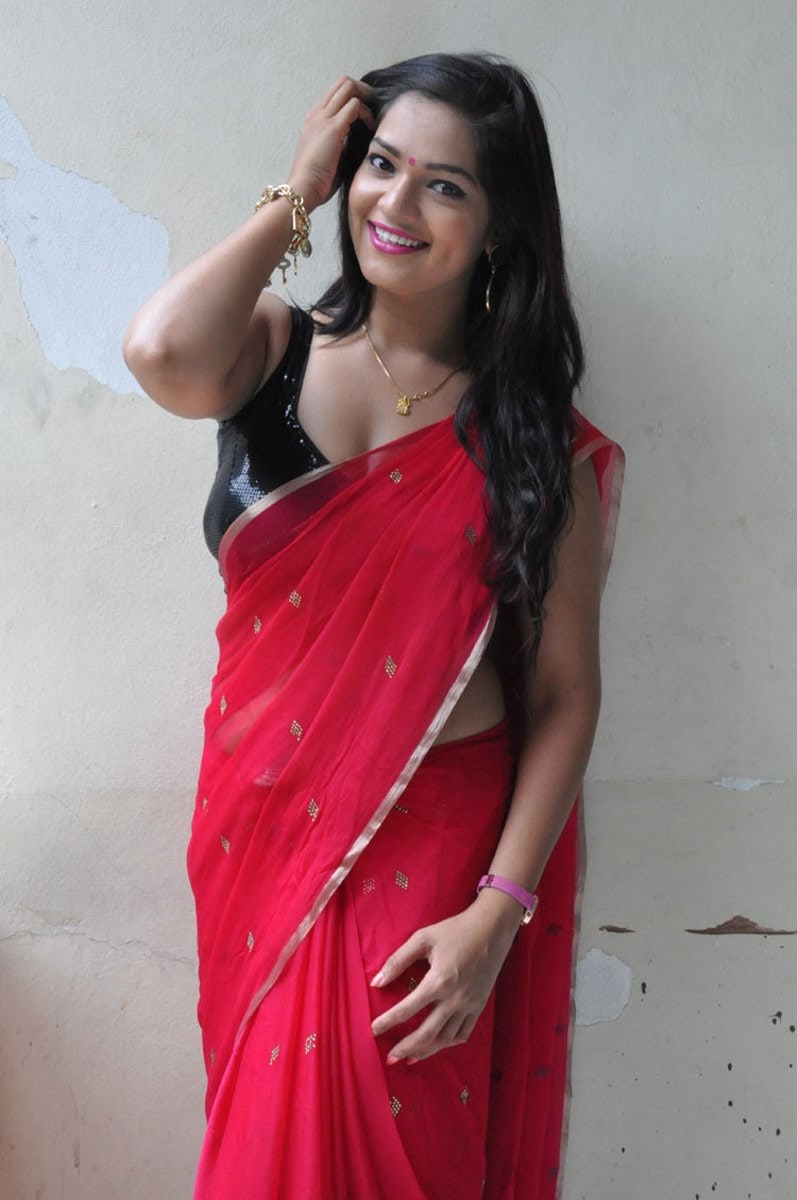 Aswini sizzling hot in red Saree