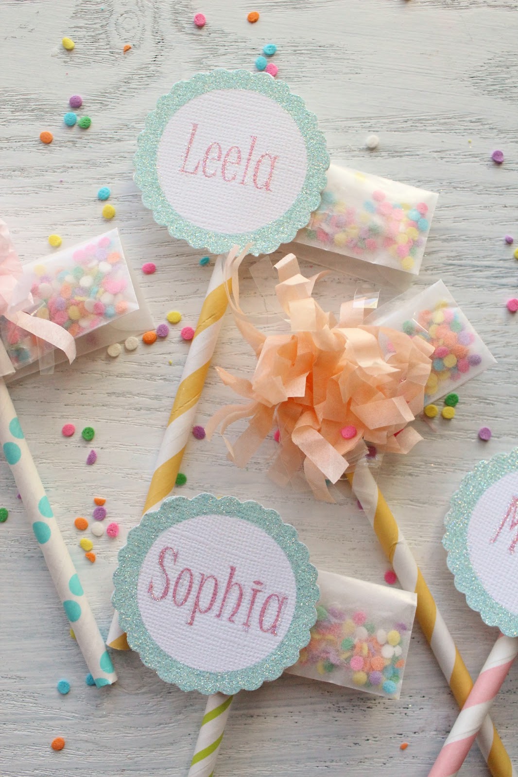 Icing Designs: Sprinkle Packet Cupcake Toppers