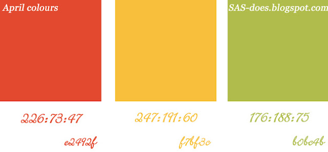 Weekly colours | SAS does ...: Weekly colours