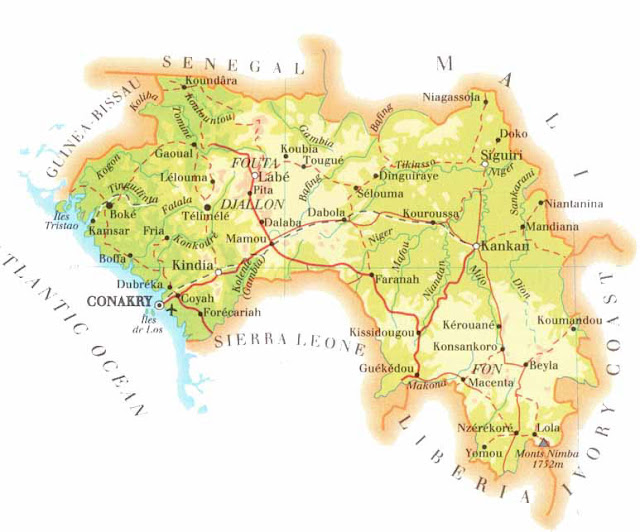 GUINEA - GEOGRAPHICAL MAPS OF GUINEA ~ Klima Naturali™