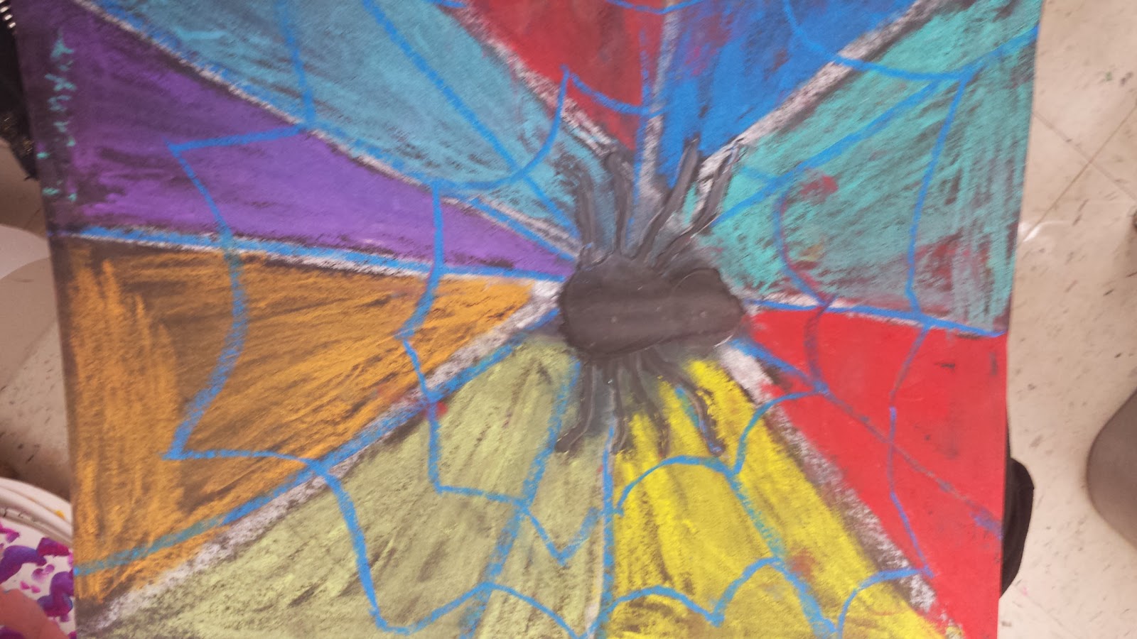 Mrs. Mona Lisa's Art Spot!: 3rd Grade Chalk Pastel Spiders!