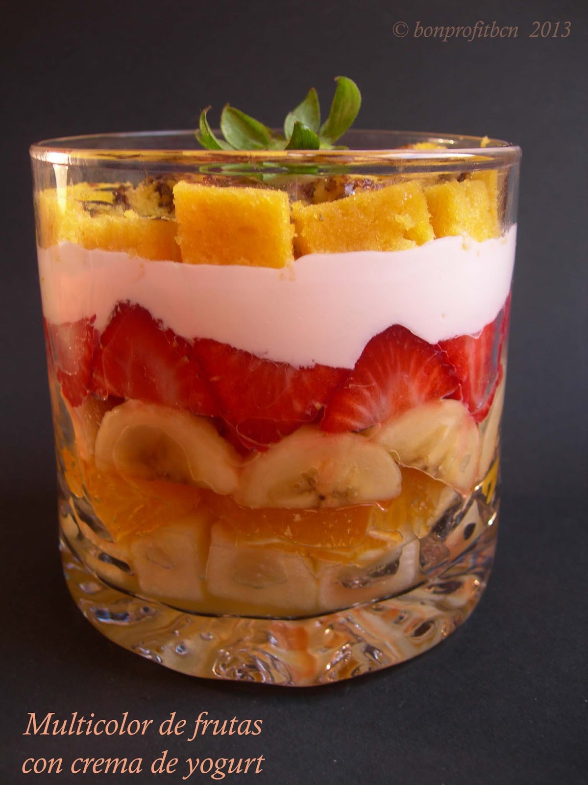 Bon profit...: Multicolor de frutas con crema de yogurt