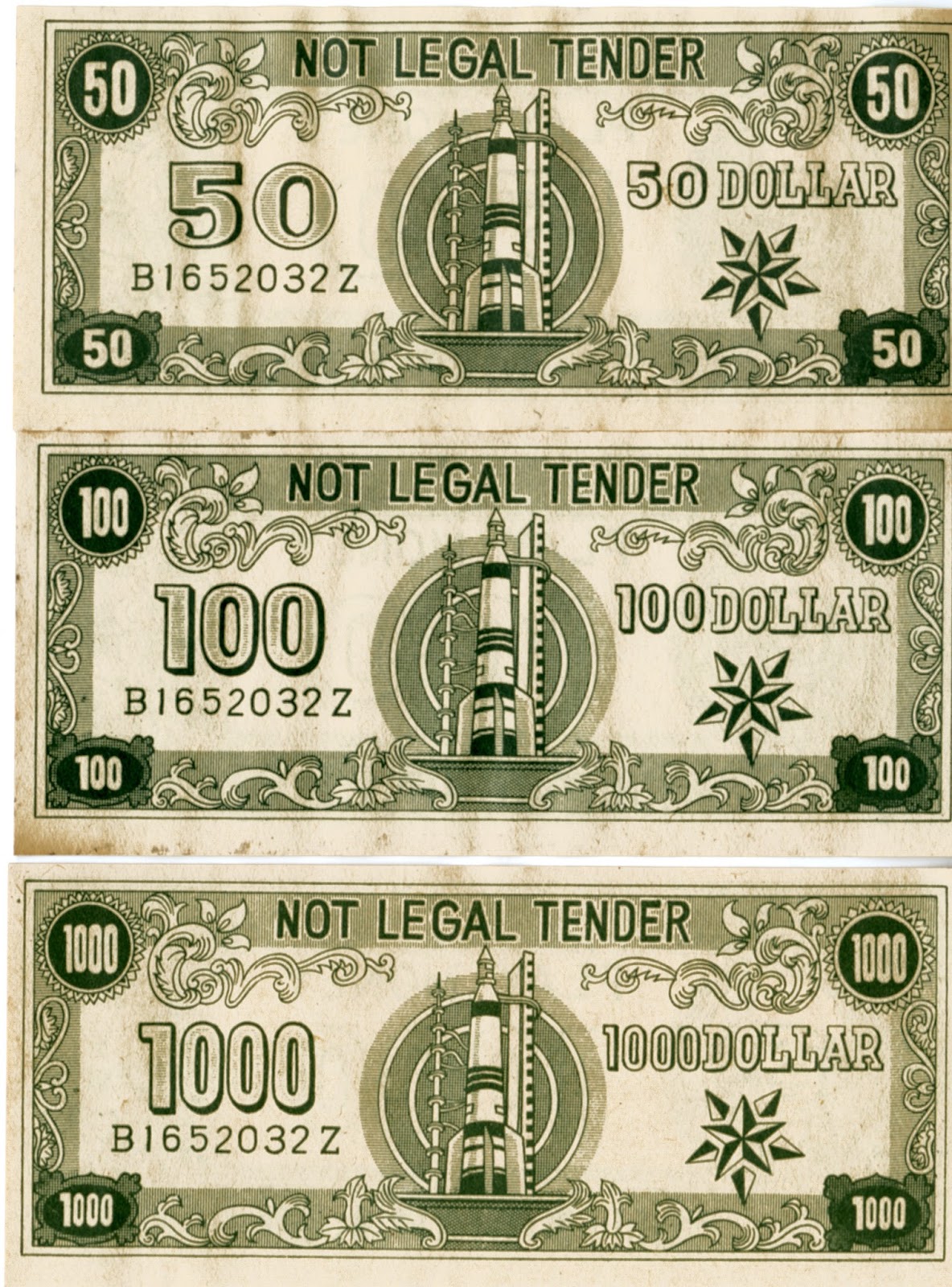 Dreams of Space - Books and Ephemera: Space play money from Japan (1965?)