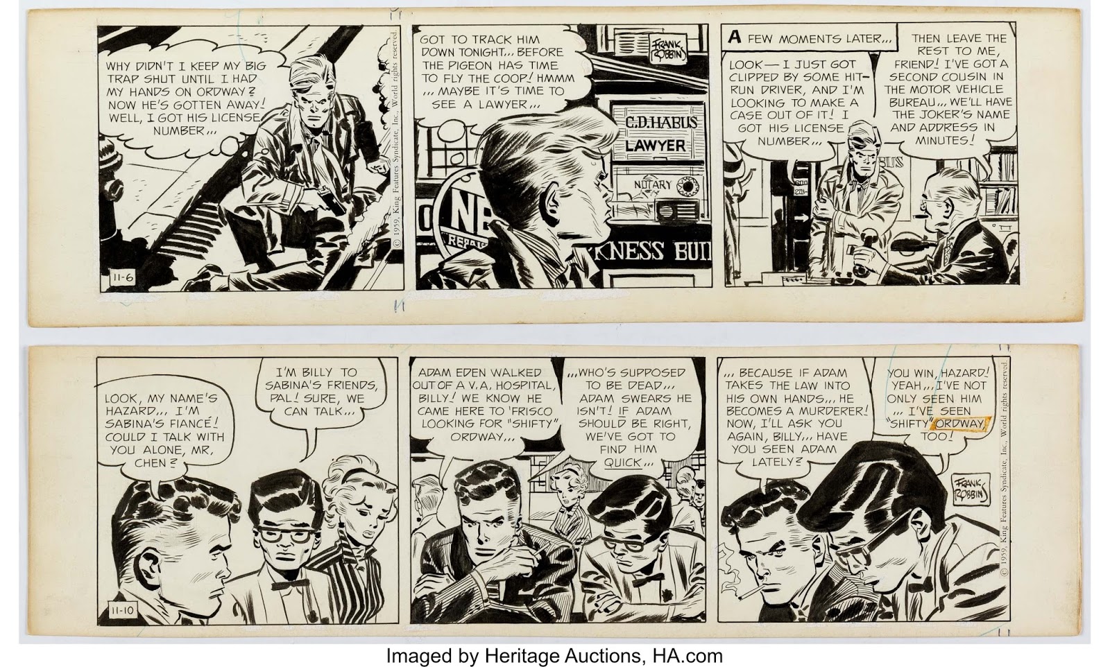 Pop Culture Safari!: Comic art: Frank Robbins Johnny Hazard comic strip art