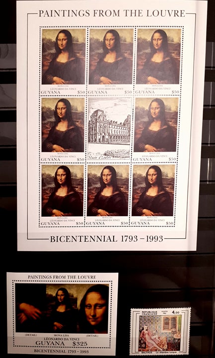 Stamps and albums for sale: Louvre paintings stamps