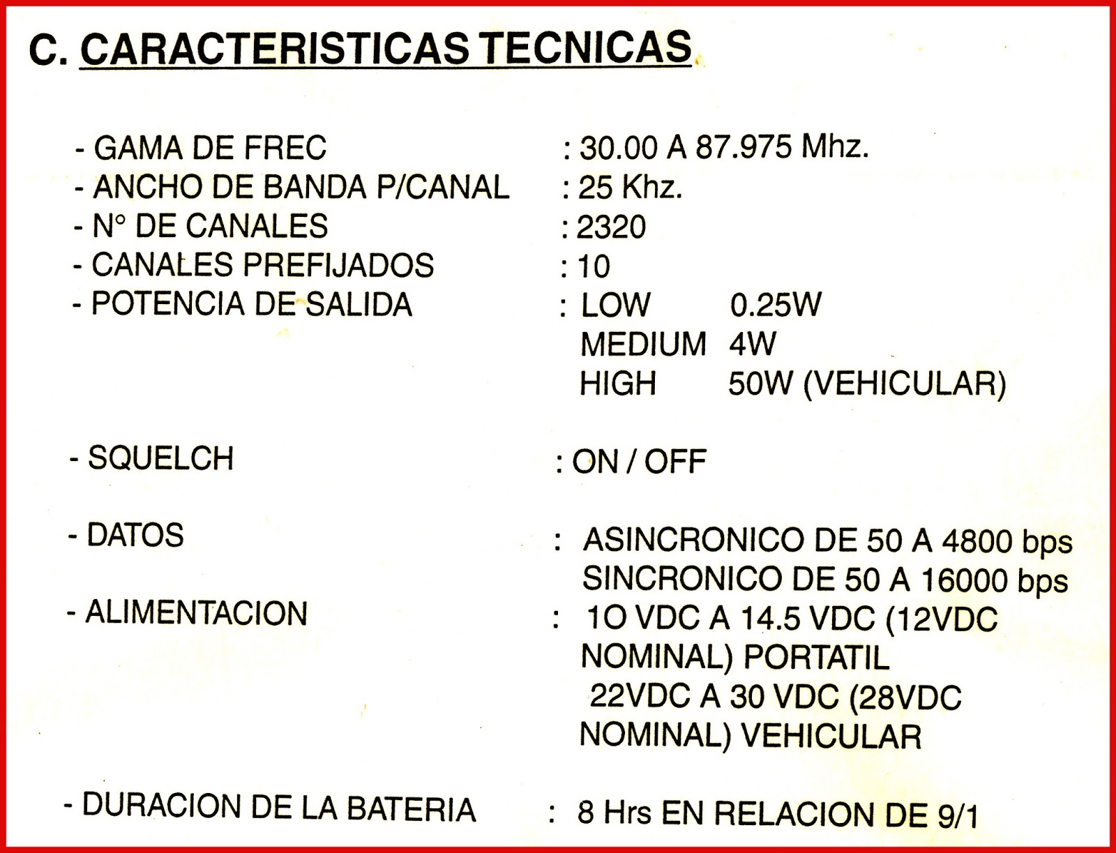 MEMORÁNDUM DEL ÚLTIMO SOLDADO PATRIOTA: EQUIPO DE RADIO VHF-FM/PRC-730V ...