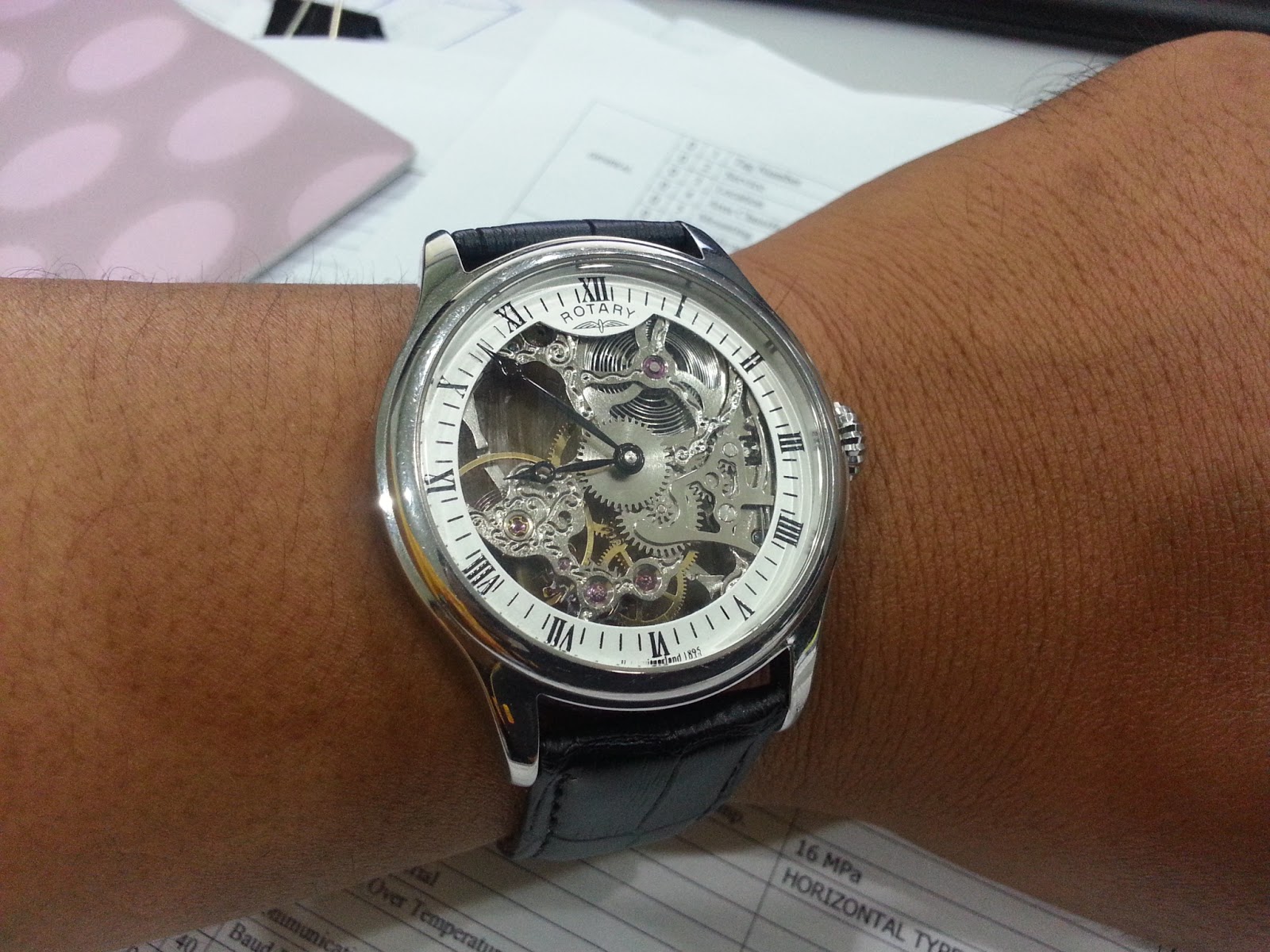 Pesona Jam: Rotary Skeleton GS02521/06 Stainless Steel Manual Winding -SOLD