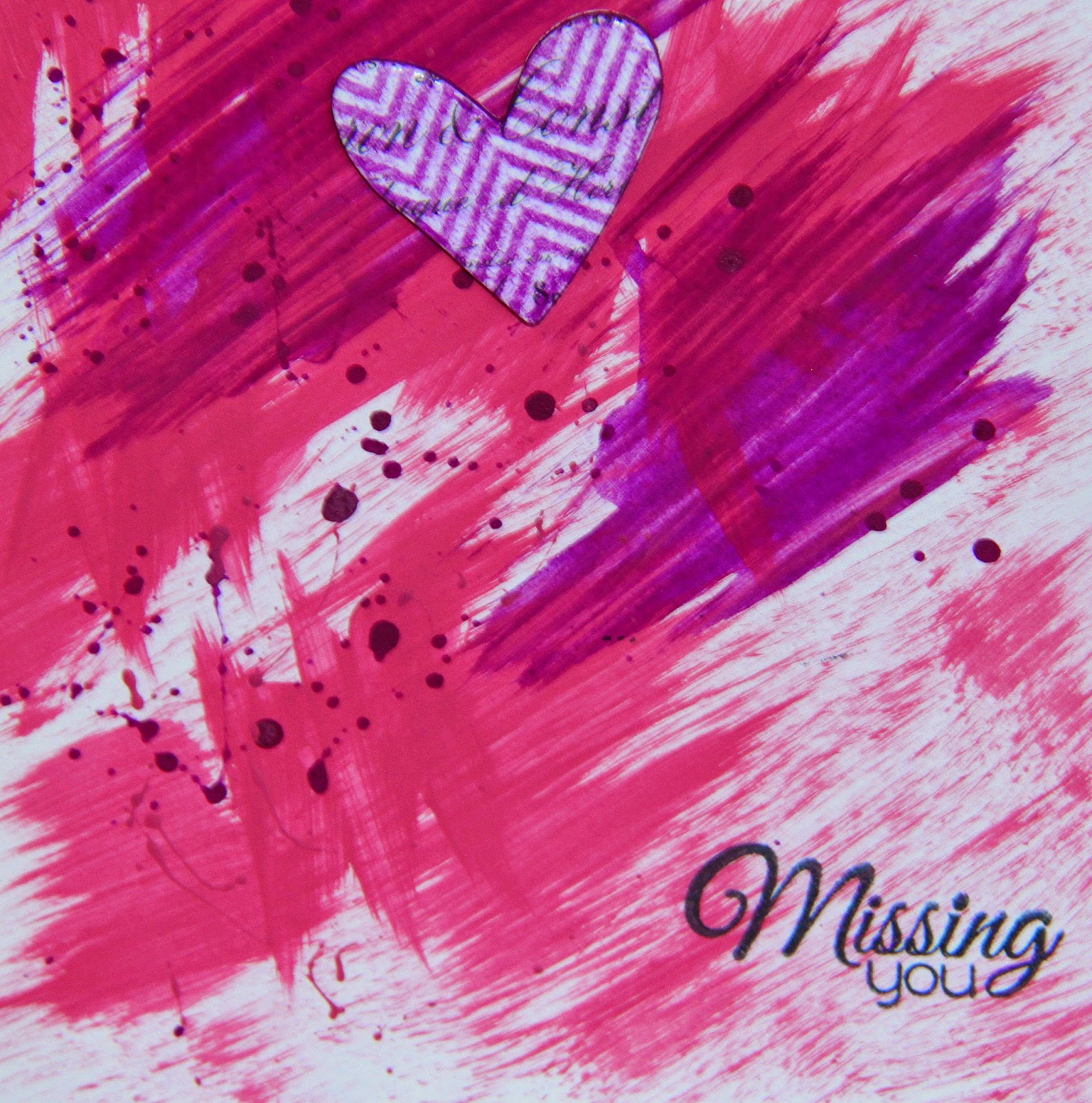 Crafty Girl 21!: Missing You ~Heart Pink